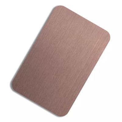 China PVD Coating Hairline Brushed Stainless Steel Sheet Rose Gold Thickened for sale