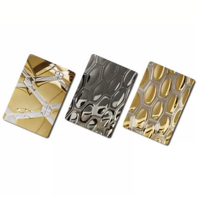 China Hammered Gold Stamped Stainless Steel Sheet Rustproof Scratch Resistant for sale