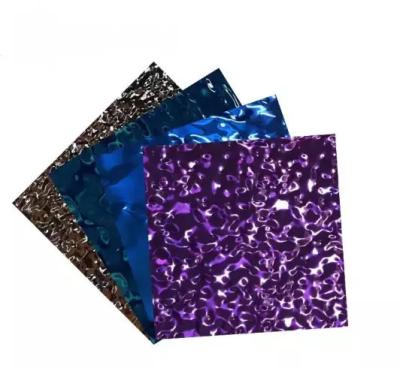 China Water Ripple Stamped Stainless Steel Sheet Polished Finish Fireproof Thickened for sale
