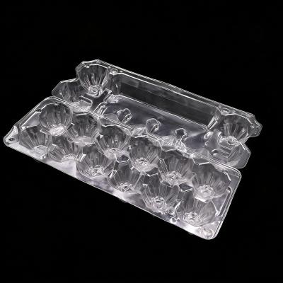 China Cheap Transparent Plastic Egg Trays Egg Box Food-safe Material PET Plastic Egg Trays for 12 Eggs Packaging Using for Market for sale