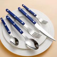 China 304 stainless steel knife, fork, spoon set of 5 with French willow pin ABS clip handle, classic European dining utensils for sale