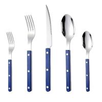 China 304 stainless steel knife, fork, spoon set of 5 with French willow pin ABS clip handle, classic European dining utensils for sale