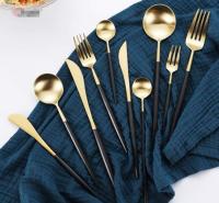 China n black gold knife and fork for sale