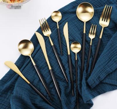 China n black gold knife and fork for sale