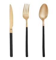 China n black gold knife and fork for sale