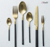 China n black gold knife and fork for sale