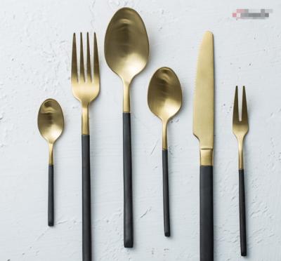 China n black gold knife and fork for sale