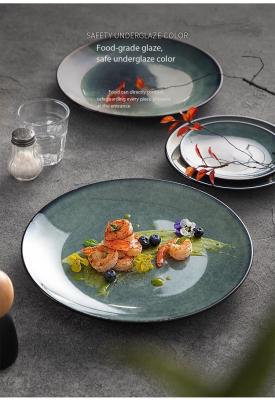China High-end, retro ceramic plate with creative kiln-formed design – a shallow plate. for sale