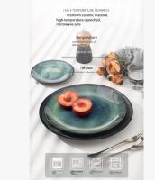 China High-end, retro ceramic plate with creative kiln-formed design – a shallow plate. for sale