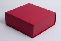 China Scarlet Magnetic Lid Gift Leather Gift Box Stamping UV Coating Gold Foil for sale