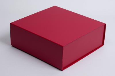 China Scarlet Magnetic Lid Gift Leather Gift Box Stamping UV Coating Gold Foil for sale