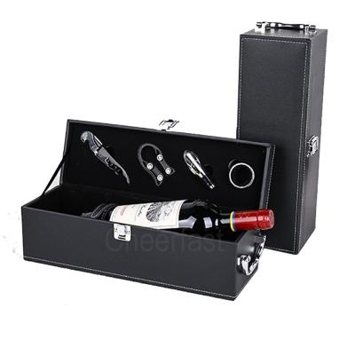 China PU Leather Gift Box 0.25mm Single Wine Box Packaging for sale
