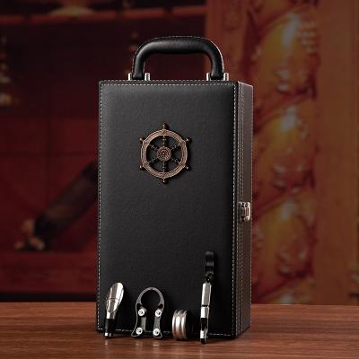 China Wine Gift Leather Gift Box Luxury Champagne Bottle Packaging for sale