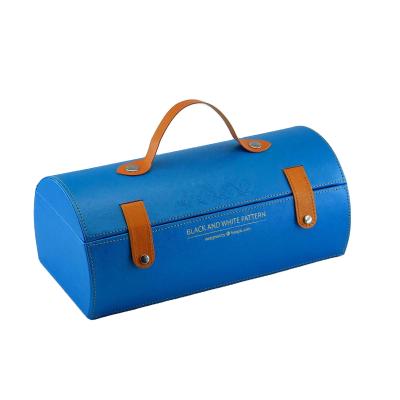 China Custom Luxury PU Leather Royal Orchid Display Cardboard With Buckles Belt Handle for sale