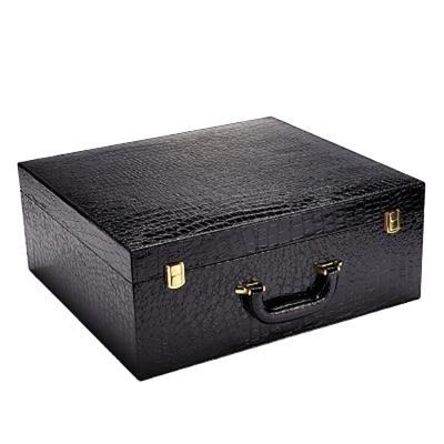 China Custom Logo Huge Space Box For Gift With Crocodile Leather for sale