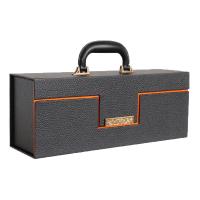 China High Quality Custom Logo Mothers Day Christmas Birthday Rectangular Plain PU Leather Wine Bottle Gift Box for sale