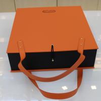 China Custom Leather Suitcase Shaped Luxury Red Wine Packing Gift Box With Carrying Handle for sale