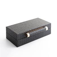 China Entrance Living Room Black Leather Gift Box Jewelry Box 35.2x27x11.5cm for sale