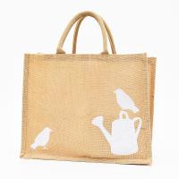 China Ladies Custom Printed Burlap Tote Bag Beach Bathing Shopping Daily Life for sale