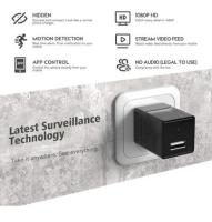 China Plastic HD 1080P Mini Spy Camera , Mini USB Charger Security Camera for sale