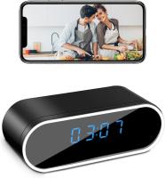 China Black Alarm Clock Hidden Camera 1080P HD Wifi Spy Camera With Night Vision for sale