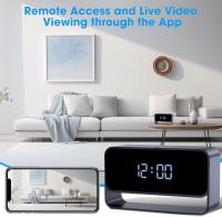 China 1080P HD Mini Wifi Spy Camera Clock , Mini Hidden Clock Camera Night Vision for sale