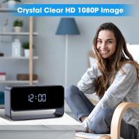 China 1080P HD Mini Wifi Spy Camera Clock , Mini Hidden Clock Camera Night Vision for sale