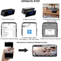 China Plastic Alarm Clock Secret Camera 1080P Wireless WIFI Clock Spy Camera for sale