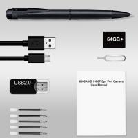 China Black Mini Wifi Camera 1080P Pen Hidden Camera For Business Meetings for sale