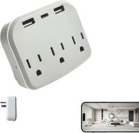 China White Wifi Spy Camera Wall Outlet , Plastic Mini Hidden CCTV Camera for sale
