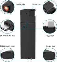 China Compact Discreet No Wi-Fi Electric Lighter Hidden Camera with Loop Recording Mini Spy Camera for sale