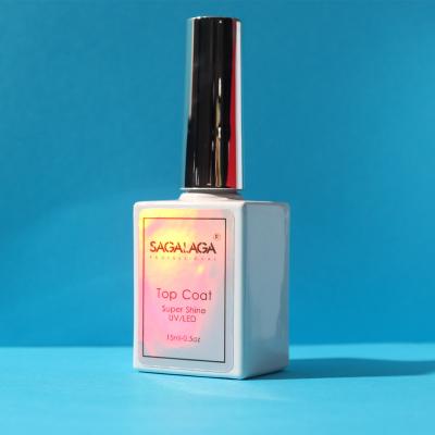 China Gel Polish Base and Top Coat No Wipe Customize Super Shine Uv Gel Nails Top Coat for sale
