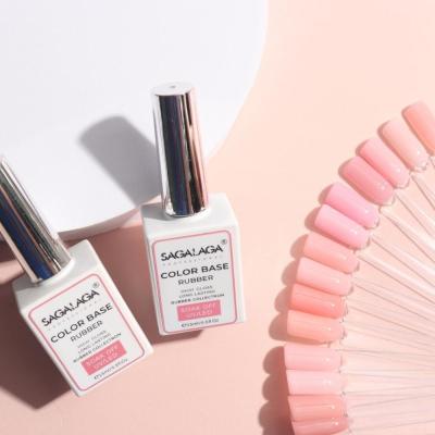 China Soak Off Builder Rubber Base Coat Nude Pink  Long Lasting Gel Polish Base Coat Thick Base for Nail Strengthening for sale