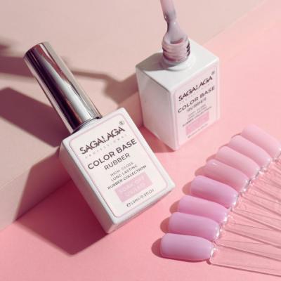 China Custom Logo Colored Rubber Base and Top Coat  UV Nail Polish Gel  Best Seller None Toxic Nude Gel Private Label for sale