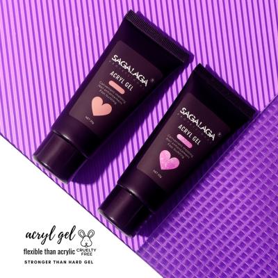 China SAGALAGA Private Label Soak Off Hard Gel Nail Builder Extension  Nude Acrylic Gel Polish With Glitter Gel for sale