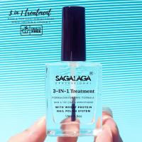 China SAGALAGA 15ML 3 in 1 Fast Dry Transparent Strengthener Nails Top and Base Coat Long Lasting No Lamp Cured Nail Polish for sale