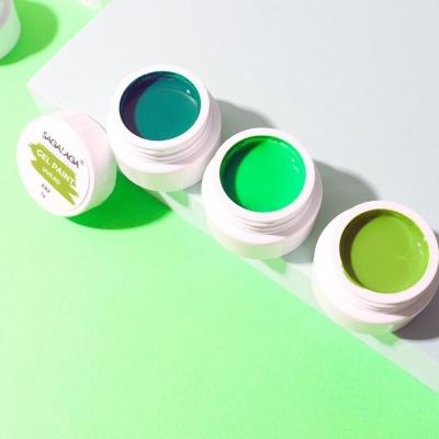 China Jar Jelly Uv Green Holographic Retail Box Paint Neon Gel Paints Nail Art Set for sale