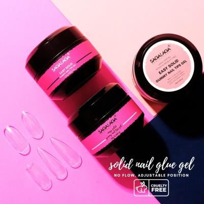 China Solid Nail Gel Glue for Press on 30g Soft Acrylic Nails Glue UV Cured Nail Tips Gel for Lasting for sale