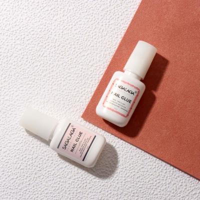 China Nail Art Adhesives Long Lasting Acrylic Nails Tips with 8ml Brush on Nail Glue and Logo Customers' Logo for sale