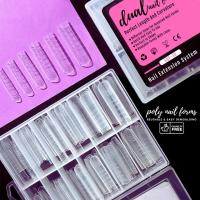 China Clear Finish 120 Pcs Quick Building Mold Nail Extension Extra Long Nail Dual Forms Tips Extension Dual Form Nail System for sale