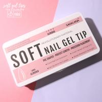 China Pre-Designed SAGALAGA Coffin Square Soft Gel Nail Tips Full Cover 500pcs Almond Tip for Press on Nails Design for sale