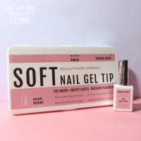 China SAGALAGA Finger Short Soft Gel Tips Full Cover Square Shaped Clear Private Label Package Type PVC Box carton Box Finger for sale