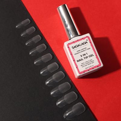 China Customized Logo Label Pre Buff Nail Tips 12 Size Fliexable Soft Gel Stiletto Clear Matte Extension Tips Customized Accepted for sale