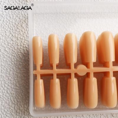 China Easy DIY Nail Extensions Square Press on Nail Tip Cover Colored Soft Gel for French Style Artificial Nails for sale