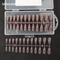 China Medium Ballerina Square Nails Try 240PCS Full Cover C Tube Shape Color Nail Tips for a Professional Loo for sale