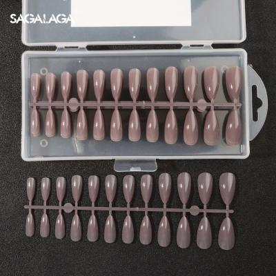 China Medium Ballerina Square Nails Try 240PCS Full Cover C Tube Shape Color Nail Tips for a Professional Loo for sale