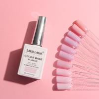 China 137 Colors SAGALAGA Long Lasting Colored Rubber Base Coat Natural Pink Soak Off UV Base Coat Gel Polish for Nails for sale