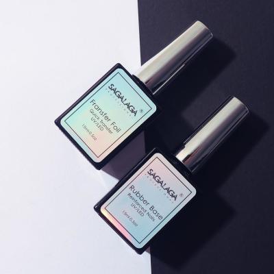 China SAGALAGA 15ml Rubber Base Coat Long Lasting Strong Uv Base Coat for Nail Spa Customs Logo MSDS Certified and Transparent for sale