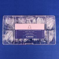 China 500Pcs Clear Almond Press on Nails Acrylic Full Cover Nail Tips for Nail Salon Customized Accepted 50 boxes Quantity 100/500 Pcs for sale