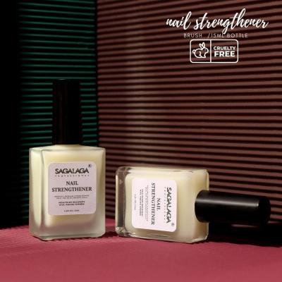 China 15ml Glass Bottle Air Dry Nail Strengthener SAGALAGA Private Label for Nail Strengthening and Care for sale